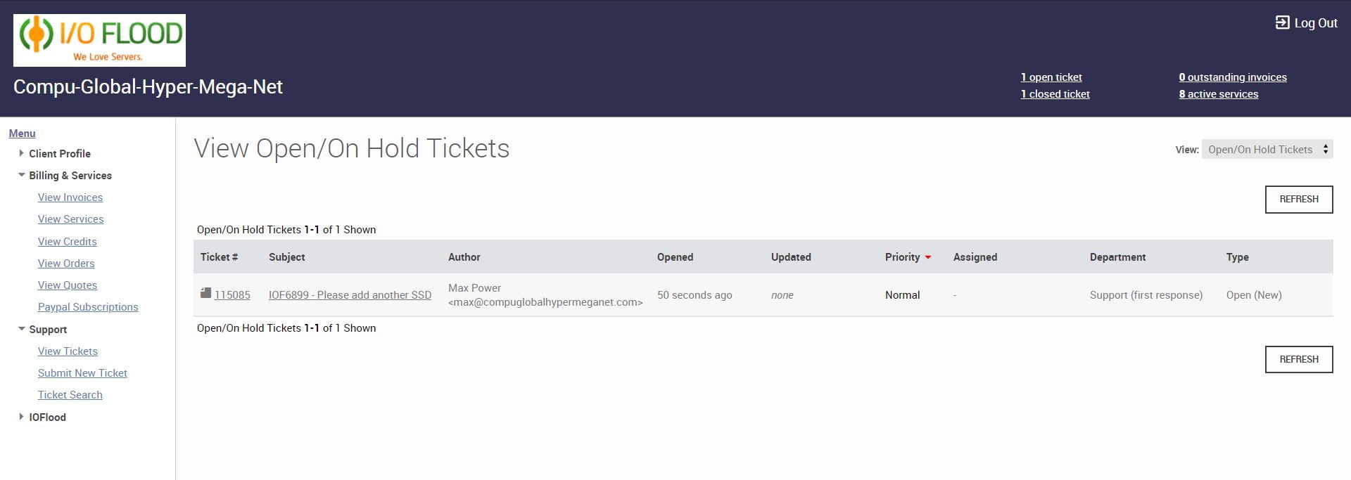How To: Submit a ticket and assign a service item in Ubersmith